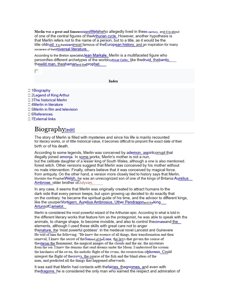 Merlin Wizard Arthur | PDF | Merlin | Morgan Le Fay