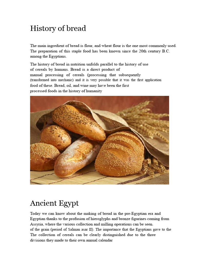 History of Bread | PDF | Breads | Baking Powder