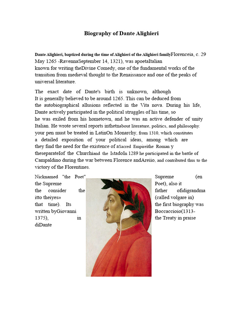 Dante Alighieri: Life and Legacy | PDF | Dante Alighieri | Divine Comedy