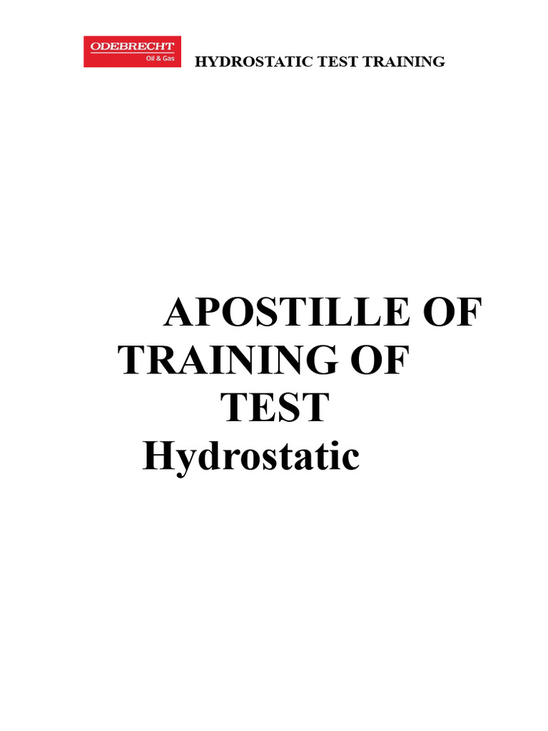 MANUAL Test Hydrostatic in Pipelines | PDF | Valve | Pressure Measurement