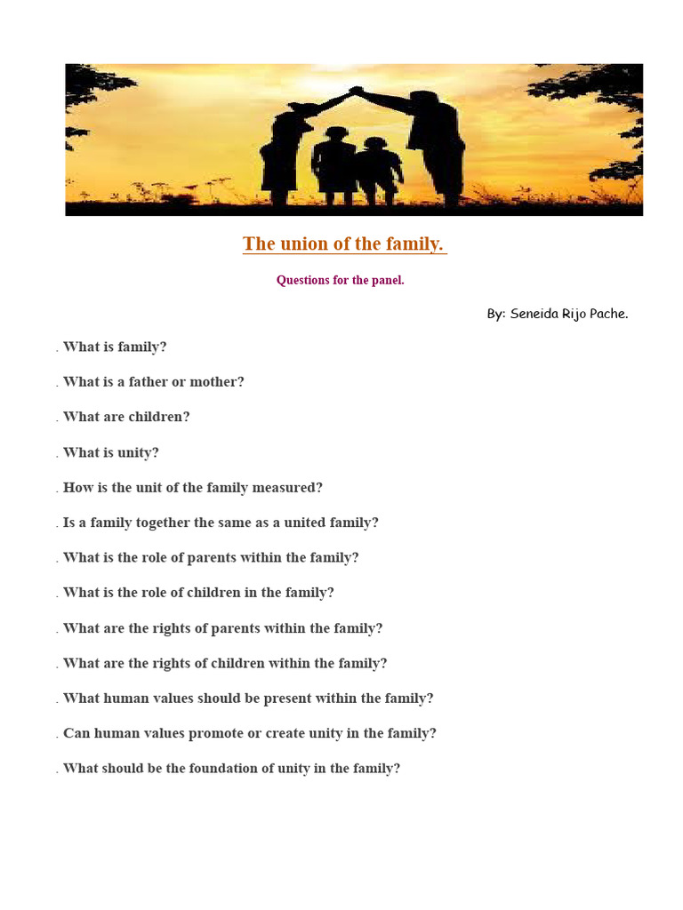 Exploring Family Unity and Roles | PDF