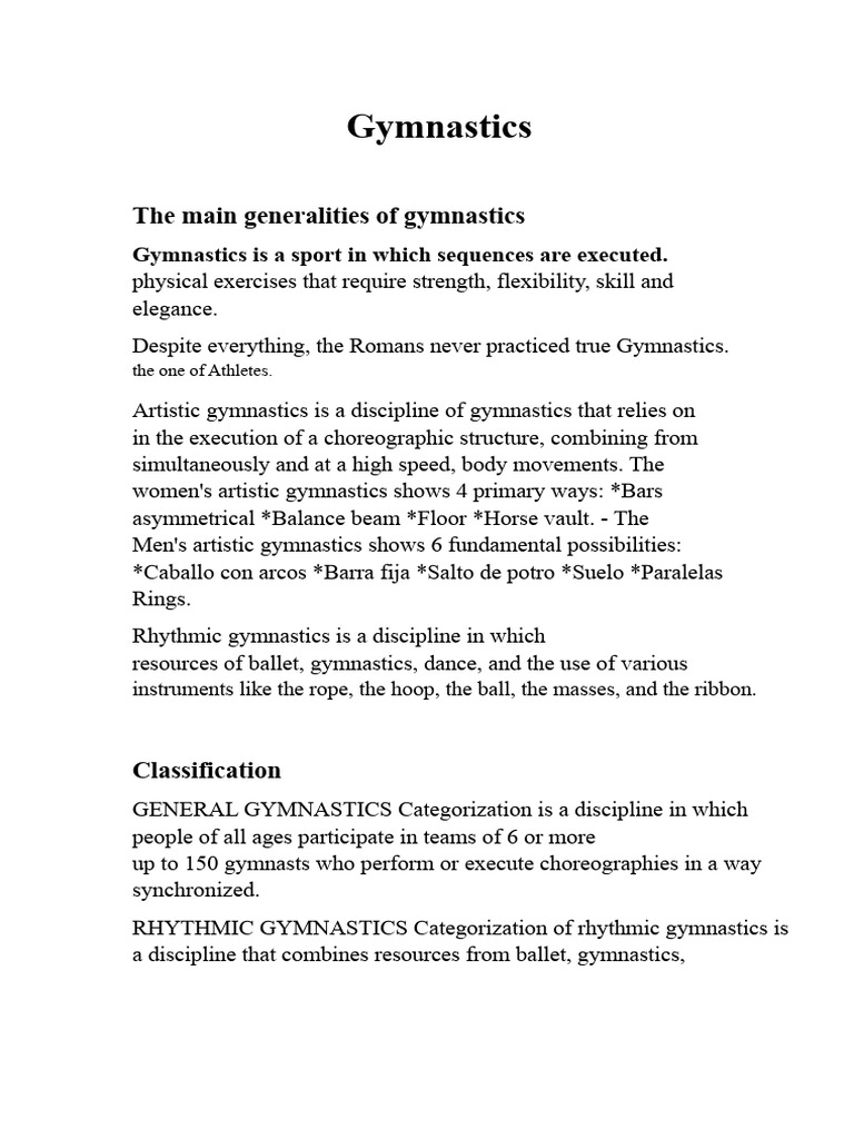 Gymnastics | PDF | Gymnastics | Athletic Sports