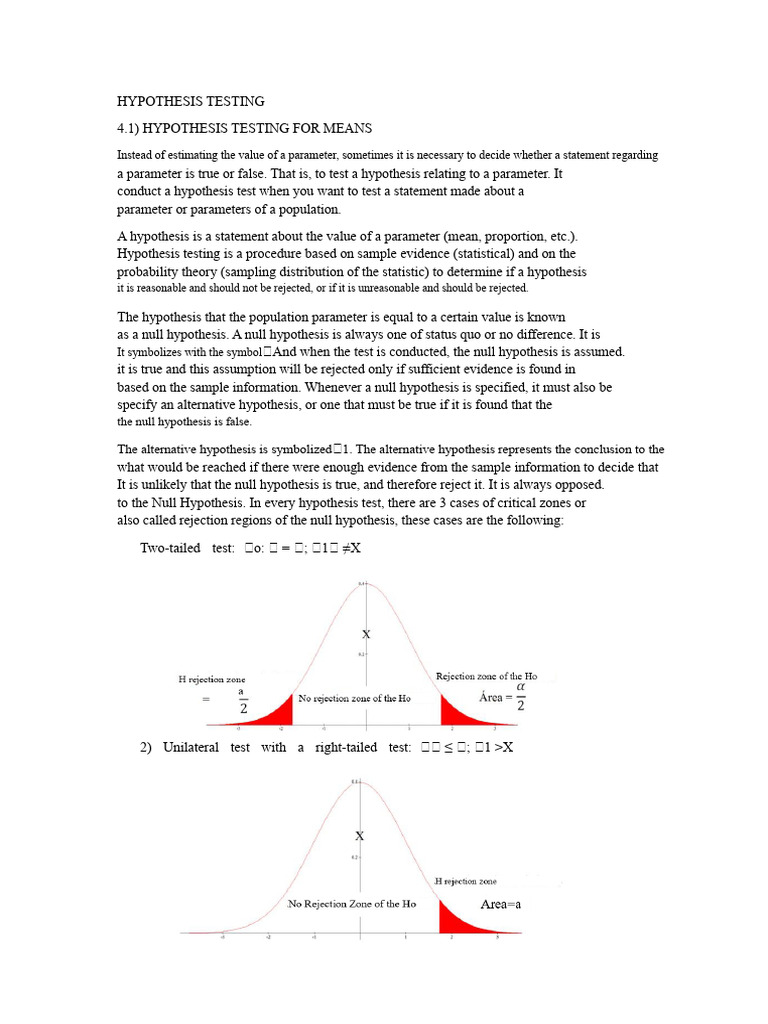 Hypothesis Testing | PDF | Hypothesis | Null Hypothesis