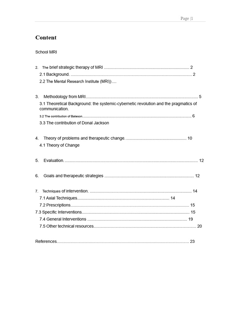 MRI School | PDF | Psychotherapy