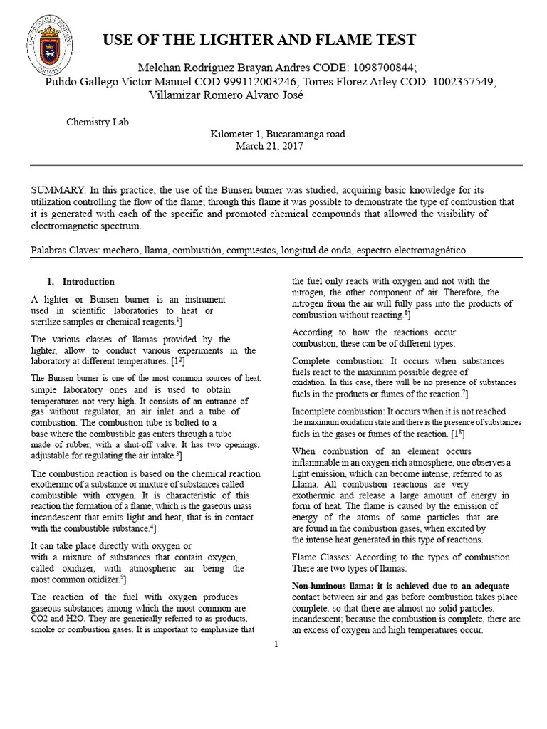 Flame Test and Bunsen Burner Usage | PDF | Combustion | Light
