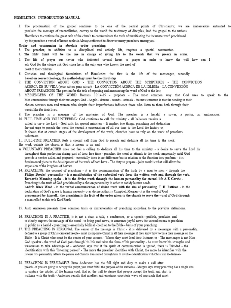 Summary Homiletics Evaluation | PDF | Sermon | Homiletics