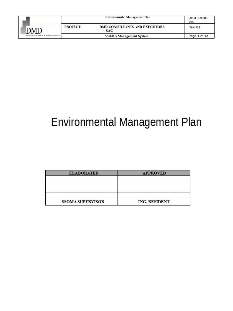Environmental Management Plan Word 2 | PDF | Waste | Waste Management