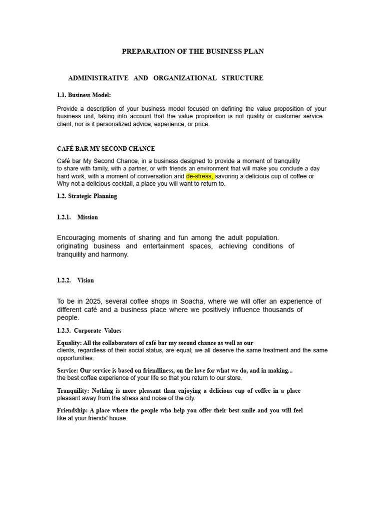 Business Plan for Café Bar My Second Chance | PDF | Swot Analysis | Expense