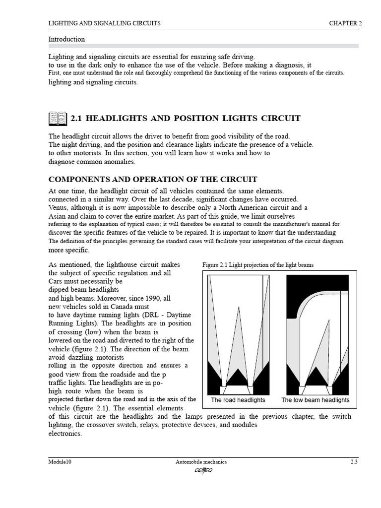 Lighting Signaling Circuit | PDF | Headlamp | Relay