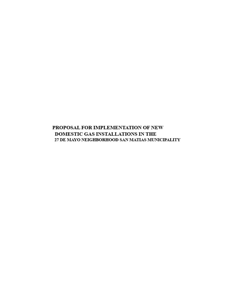 Domestic Gas Installation Proposal in San Matías | PDF | Natural Gas ...