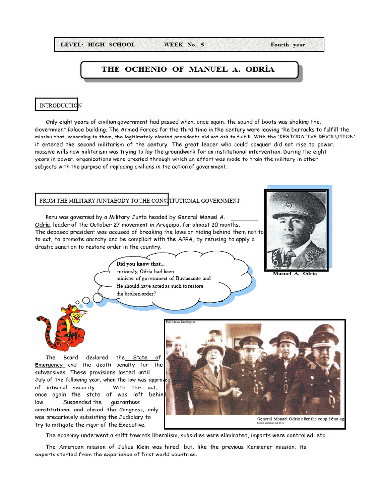 Ochenio Manuel To Odria | PDF | Peru | Political Science