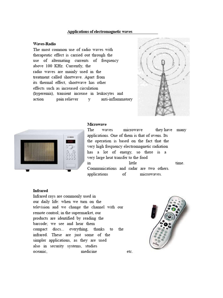 Applications of Electromagnetic Waves | PDF | Electromagnetic Radiation ...