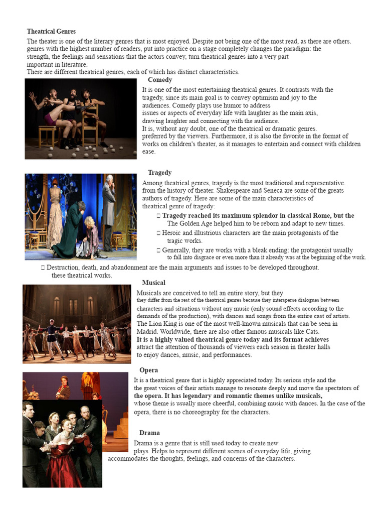 Theatrical Genres | PDF | Tragedy | Theatre