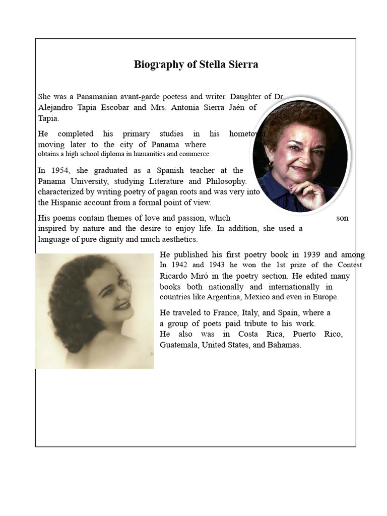 Biography of Stella Sierra | PDF
