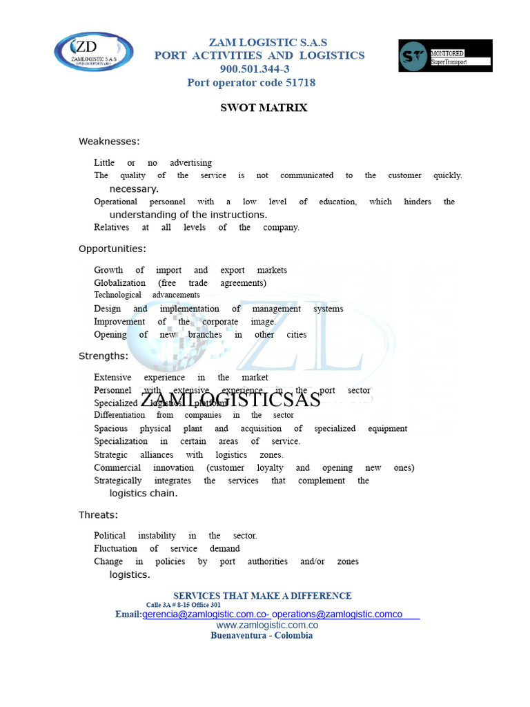 DOFA Matrix | PDF | Swot Analysis | Business Economics