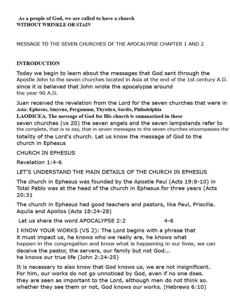 HOW CAN I of God A Church Without Wrinkle or Spot | PDF | Jesus | Satan