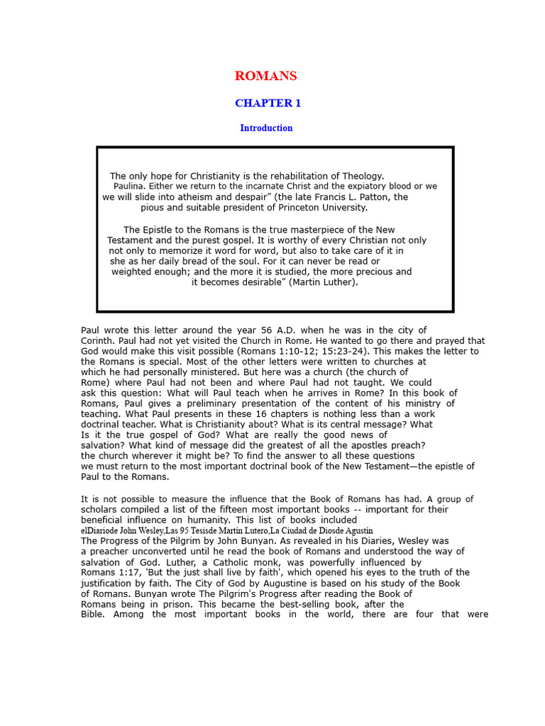 Understanding Paul's Epistle to Romans | PDF | Epistle To The Romans ...