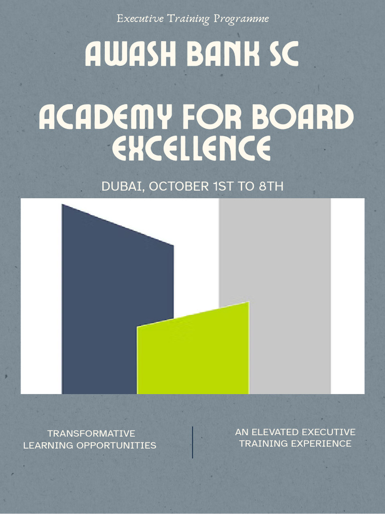 Draft Timetable - Awash Bank Academy For Board Excellence | PDF