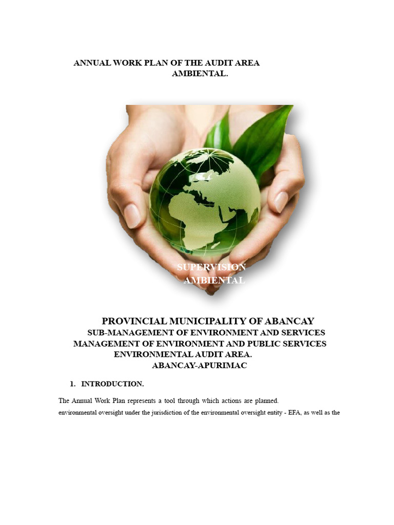 Annual Work Plan of The Environmental Inspection Area | PDF | Air ...