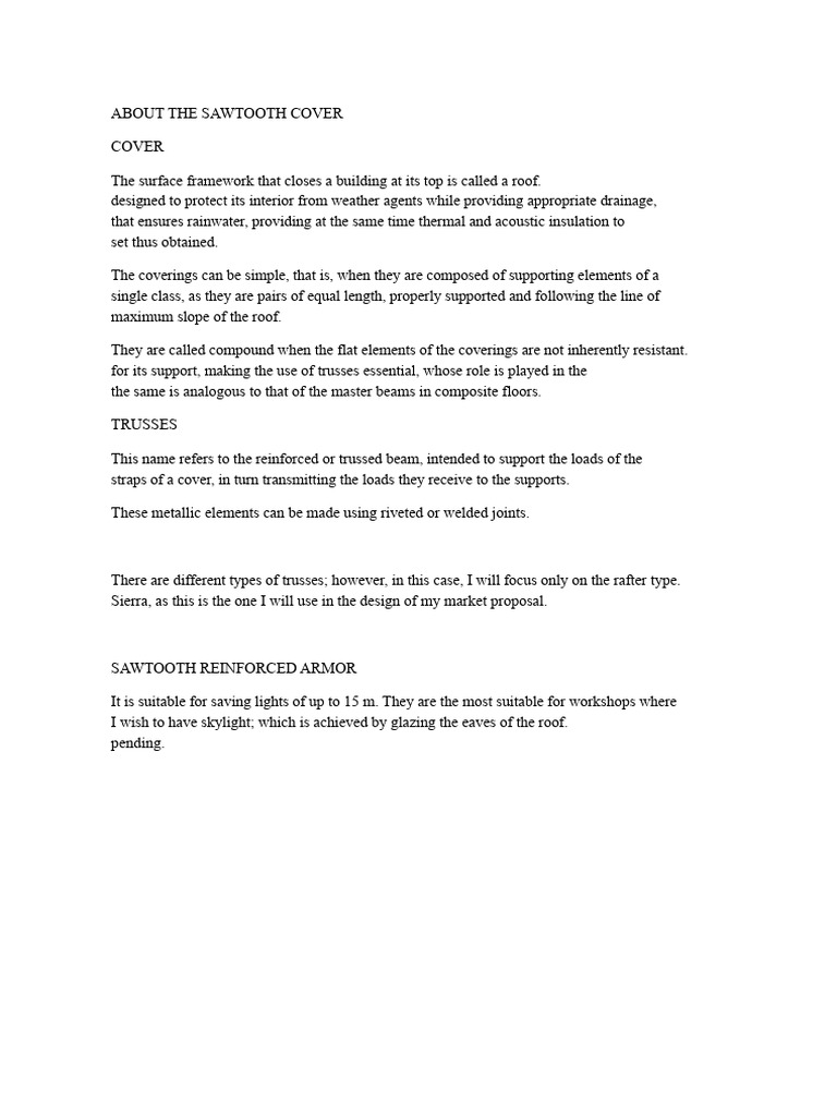 Sawtooth Truss in Industrial Design | PDF | Structural Engineering | Truss