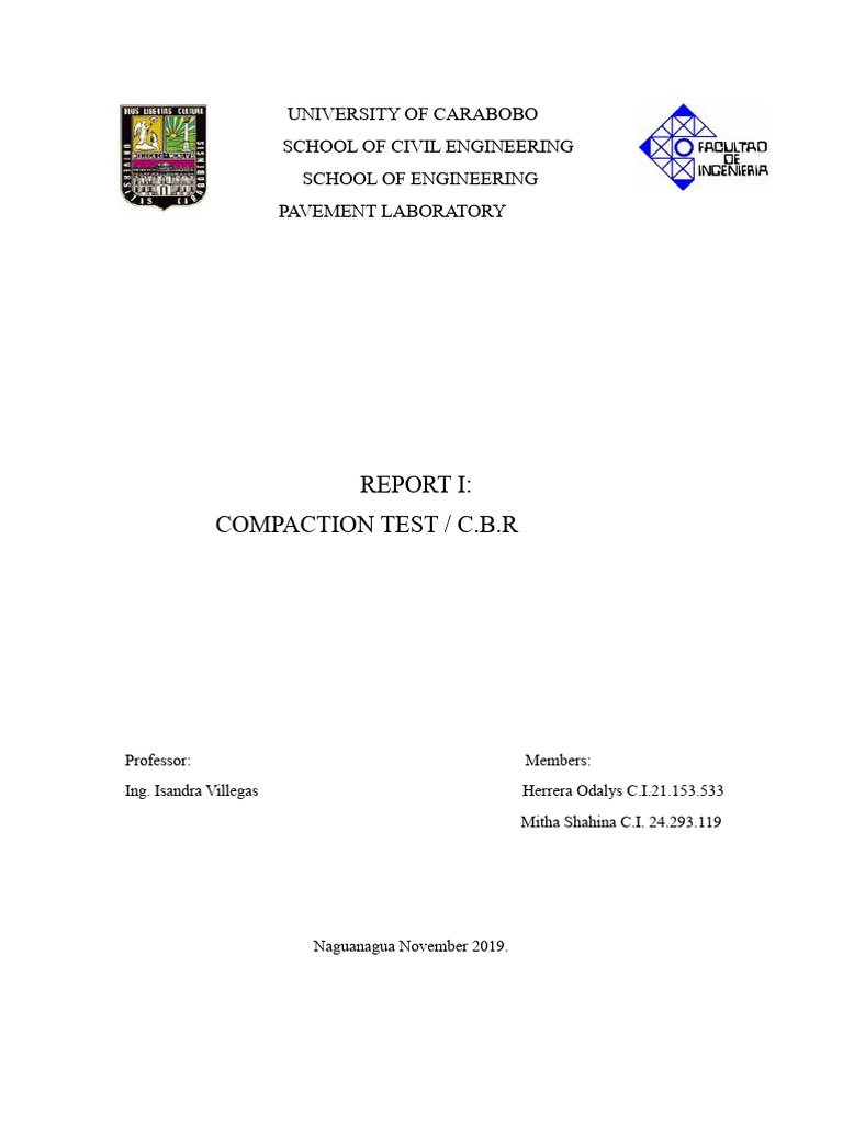 Report 1 Compaction Test - CBR | PDF