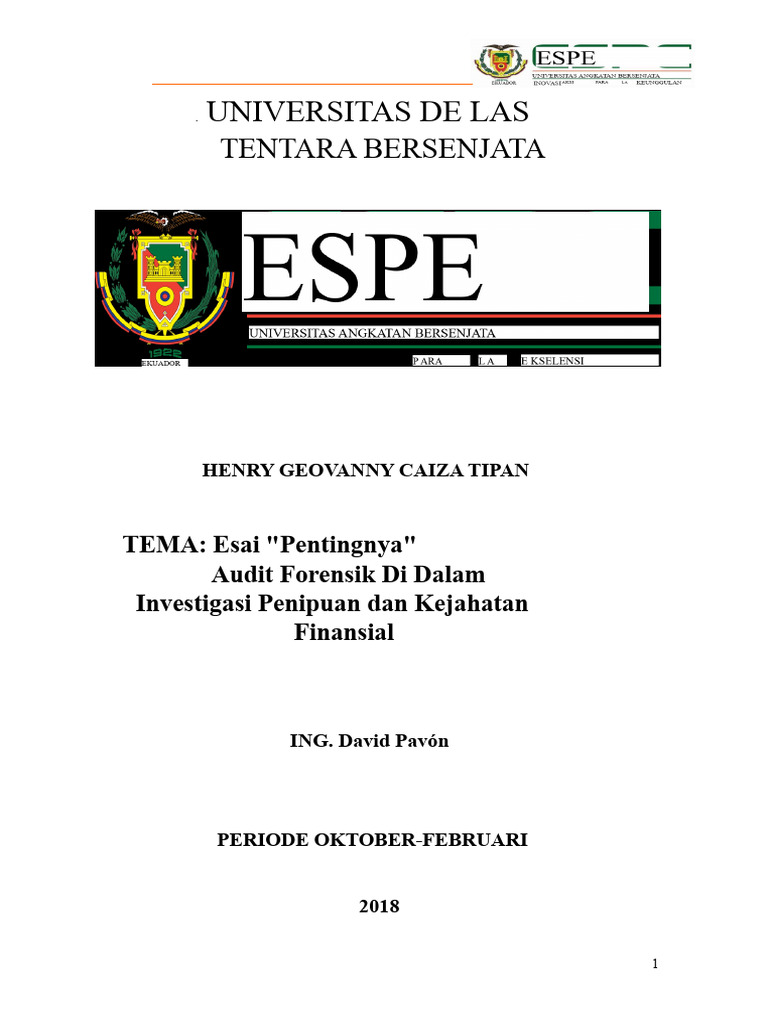 Pentingnya Audit Forensik dalam Penipuan | PDF