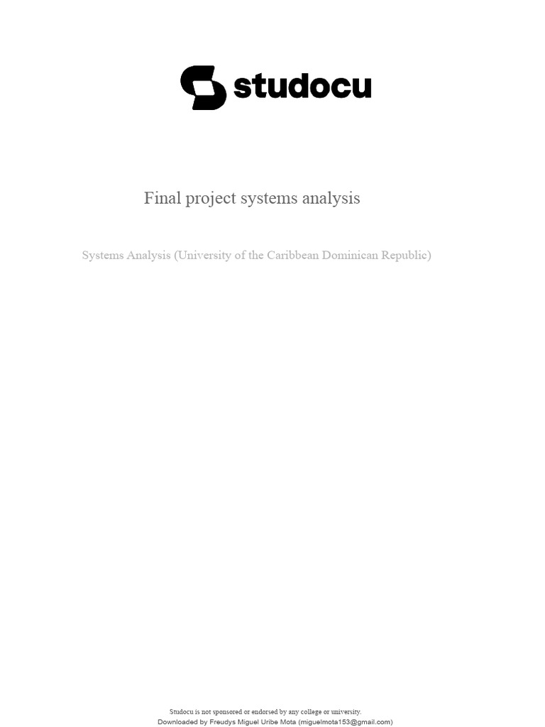 Final Project: Systems Analysis Guide | PDF | System | Information