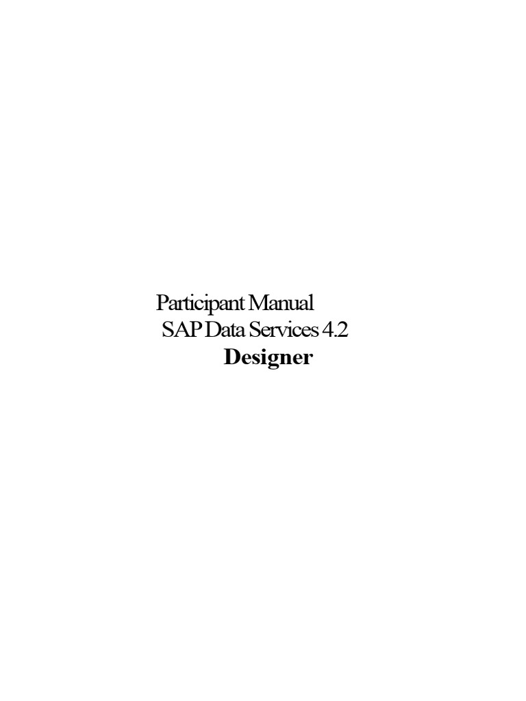 SAP Data Services 4.2 Designer Guide | PDF | Control Flow | Parameter ...