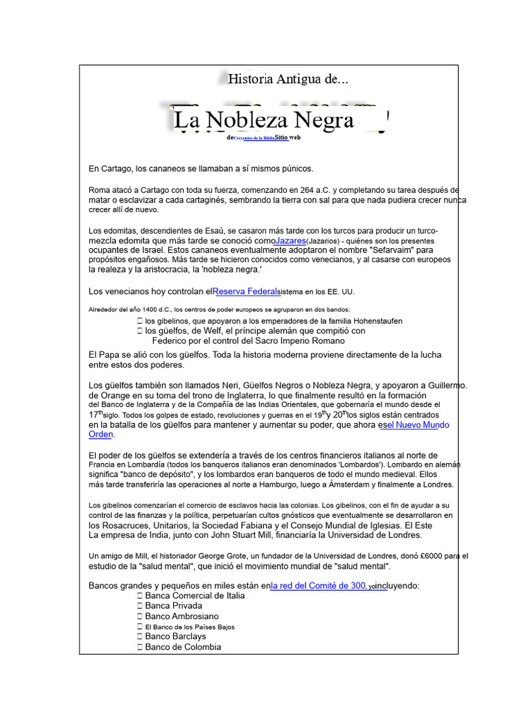 Nobleza Negra | PDF | Bancos | Cartago