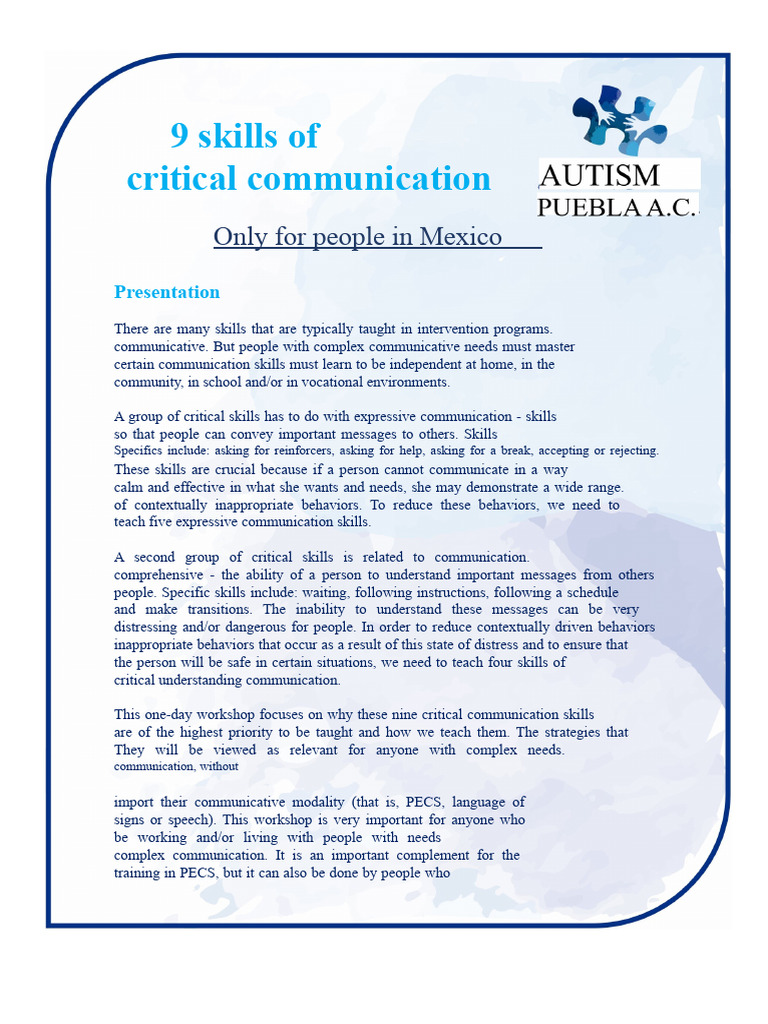 9 Critical Communication Skills | PDF | Communication | Reinforcement