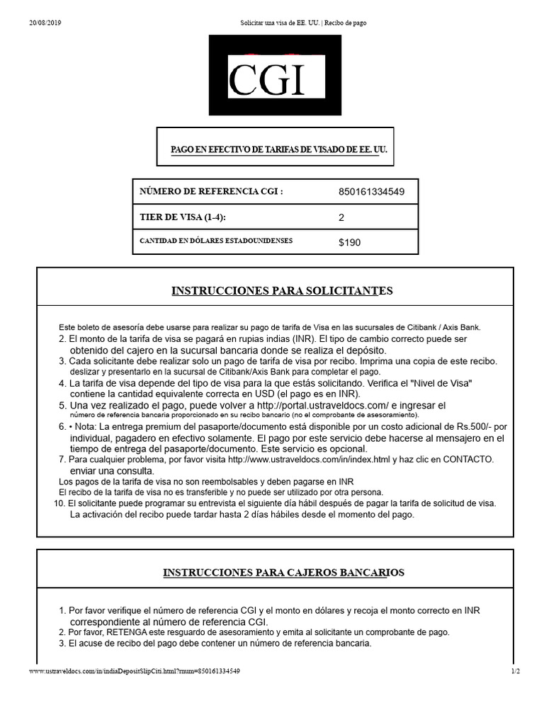 Tarifas de Visa CGI | PDF | Visa de viaje | Bancos