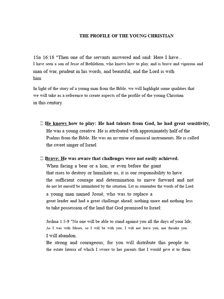 The Profile of The Young Christian | PDF | Grace In Christianity | The ...