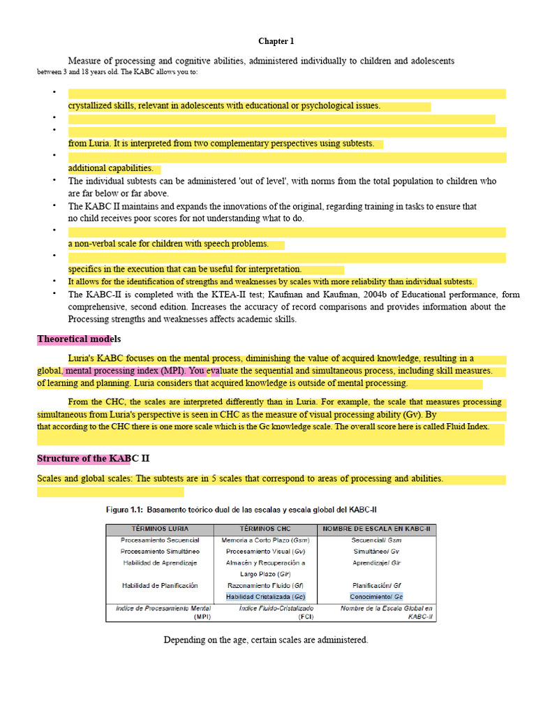 Kabc II Chapters 1-4 and 6 | PDF | Neuroscience | Cognition