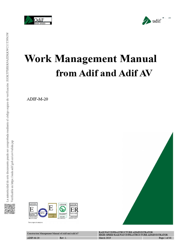 002 0000687798 ConstructionManagementManualAdifAnd | PDF | Regulatory ...
