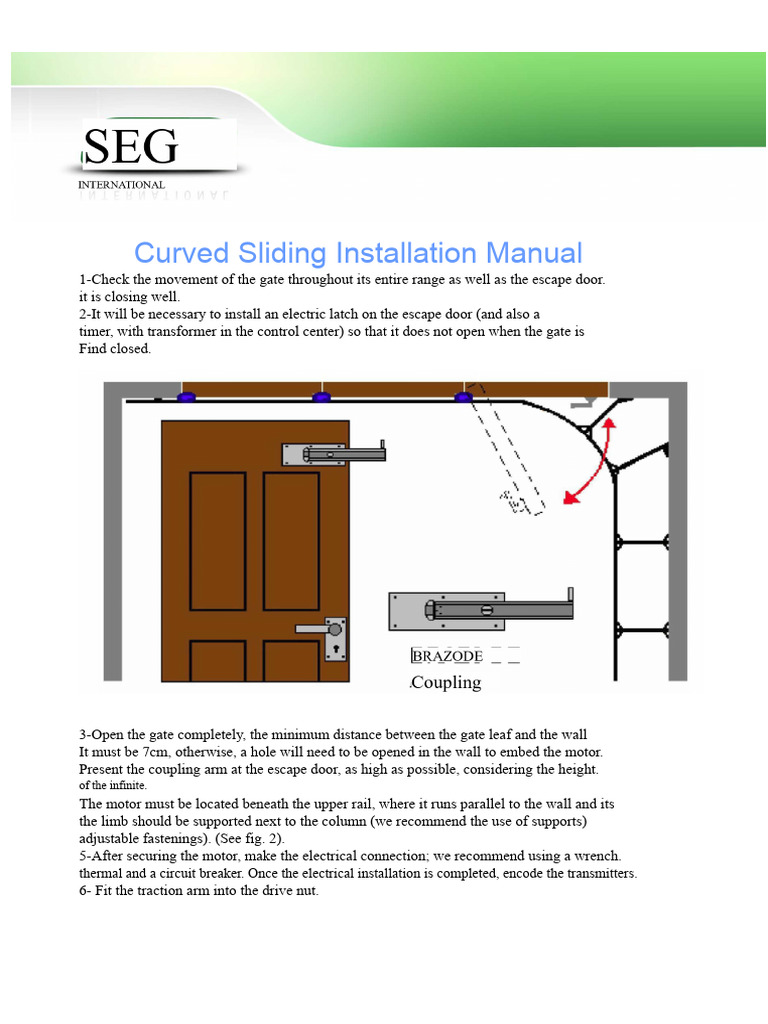 Curved Sliding Installation Manual Spain Ol | PDF | Relay | Microcontroller