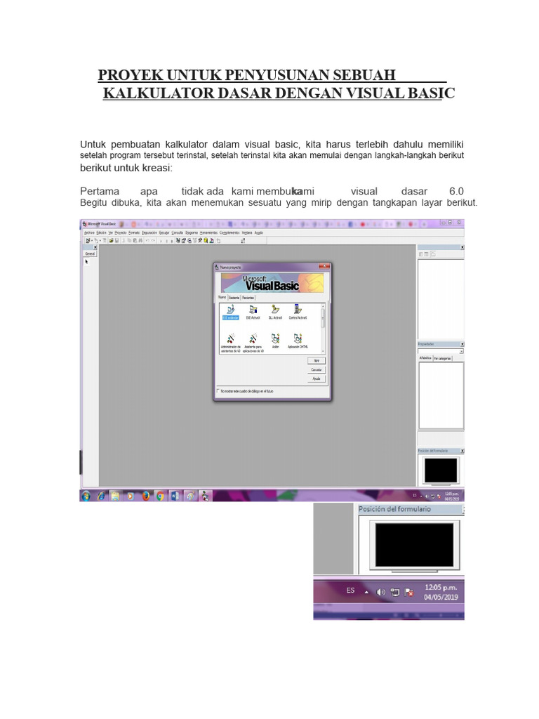 Proyek Untuk Pembuatan Kalkulator Dasar Dengan Visual Basic | PDF