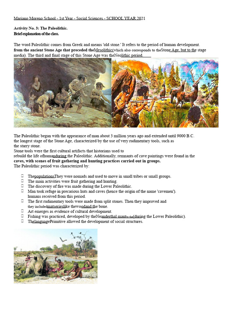 1st 1st - Act 3. Social Sciences | PDF | Paleolithic | Stone Age