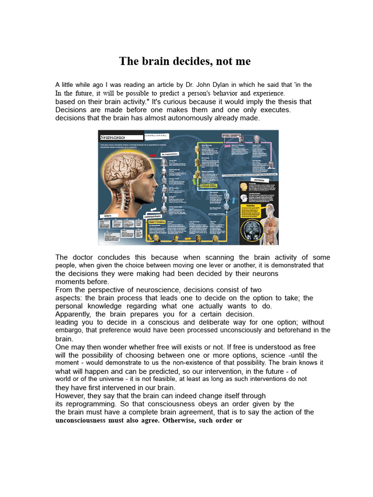 The Brain Decides | PDF | Thought | Brain