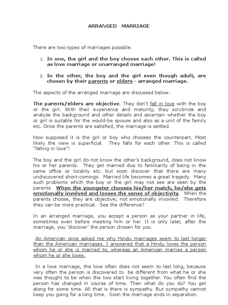 Advantages of Arranged Marriages | PDF | Marriage | Love