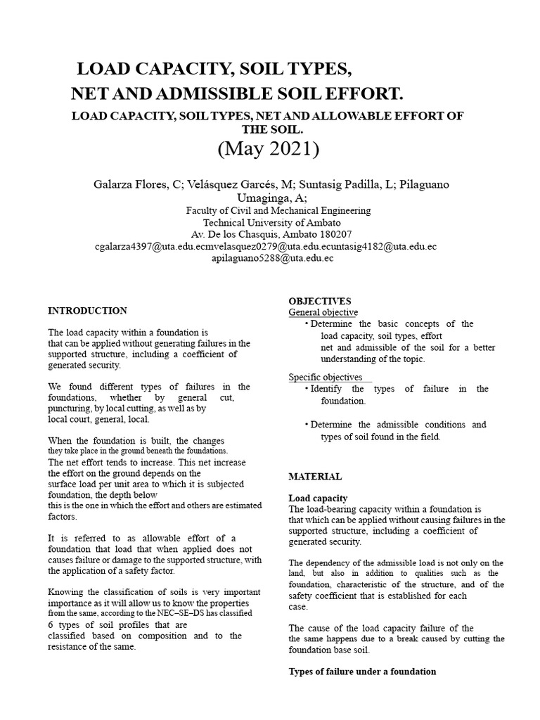 Load Capacity Soil Stress | PDF | Soil | Friction