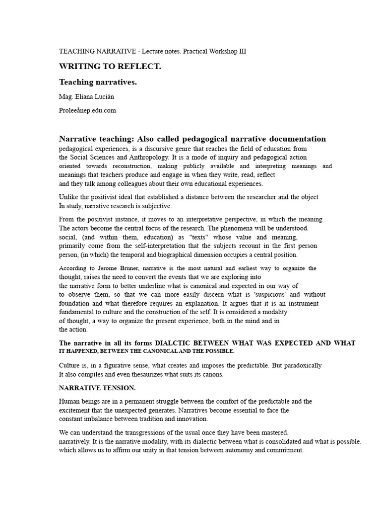 Teacher Narrative | PDF | Narrative | Experience