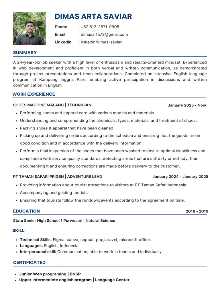 English CV Dimas | PDF