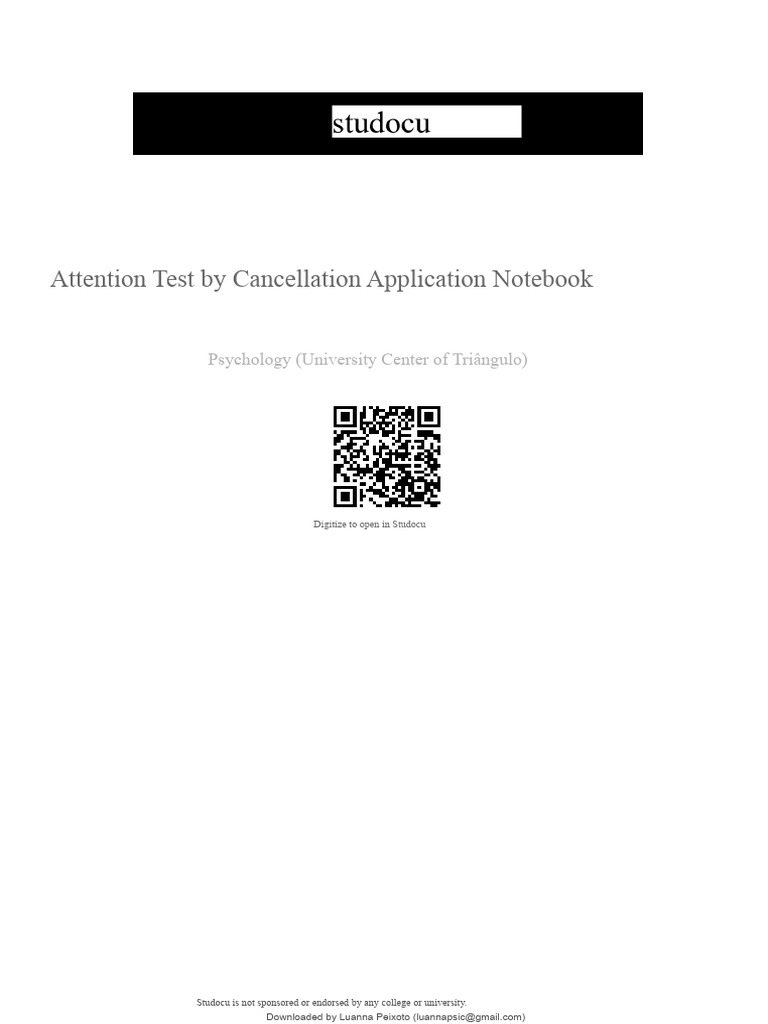 Cancellation Attention Test - Application Notebook | PDF | Rectangle ...