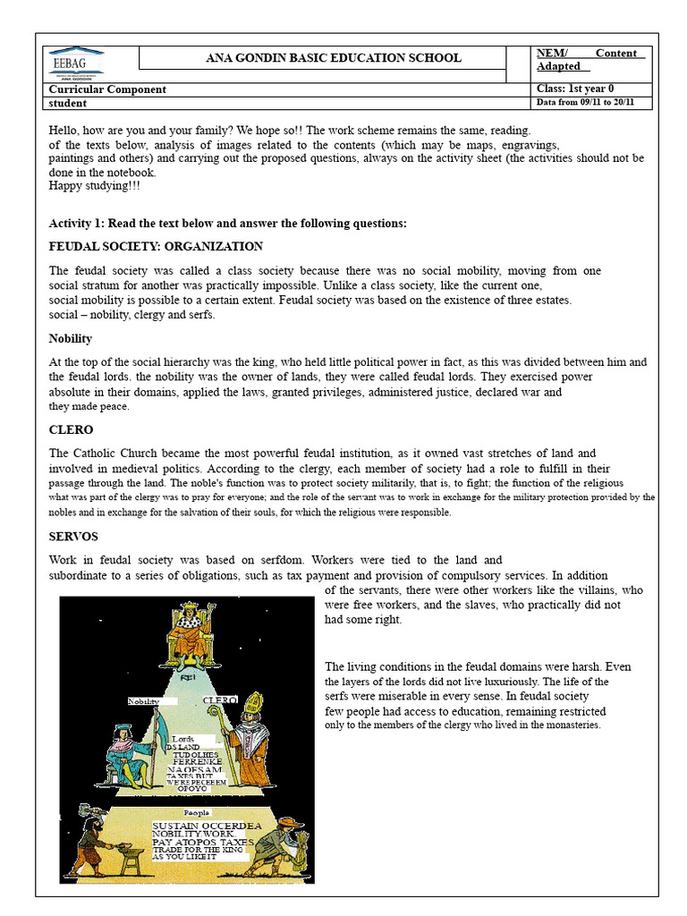 Adapted Activity | PDF | Serfdom | Feudalism