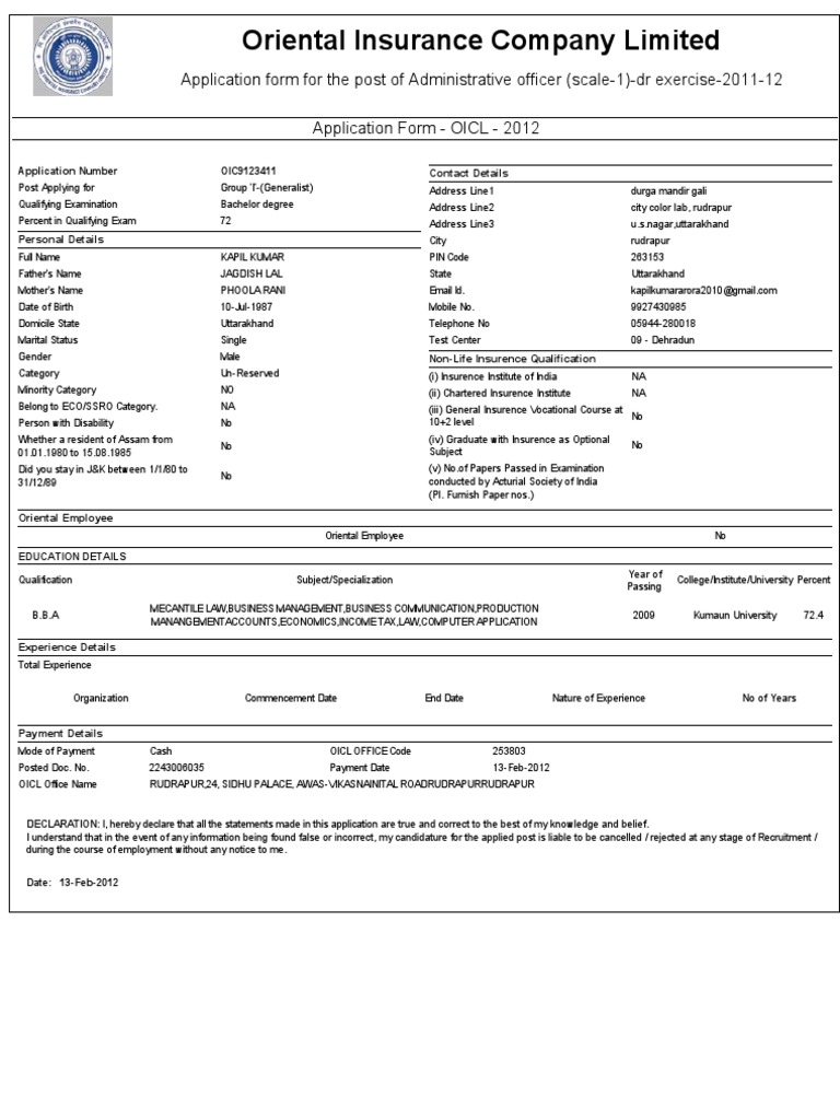 Registration Slip | PDF