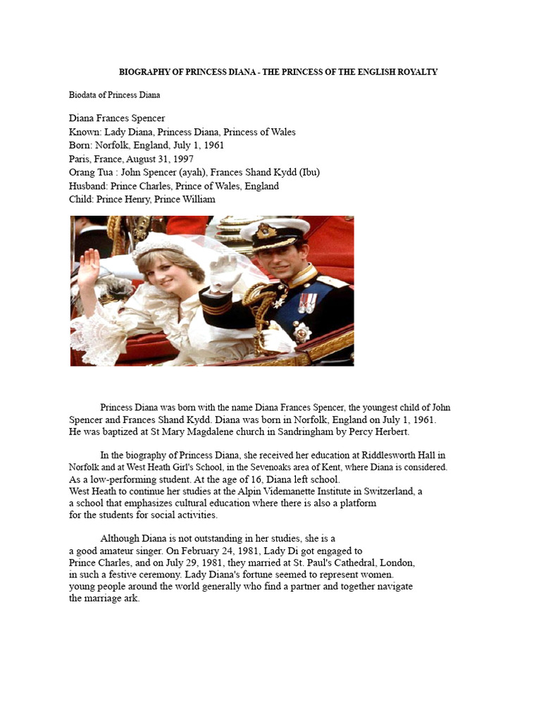 Biography of Princess Diana | PDF | Diana