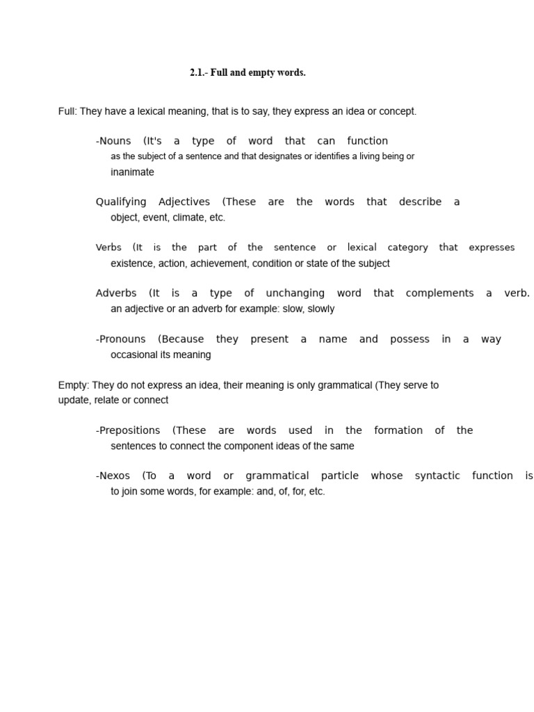 Understanding Full and Empty Words | PDF | Word | Semantics