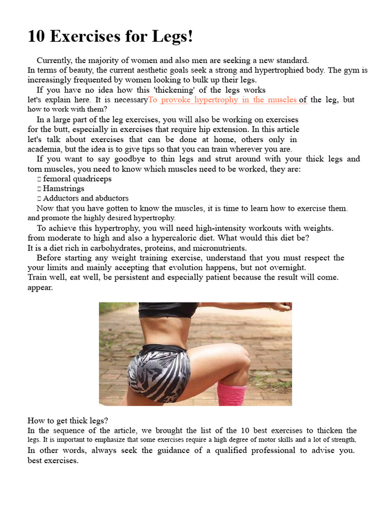 10 Effective Exercises for Thicker Legs | PDF | Strength Training ...