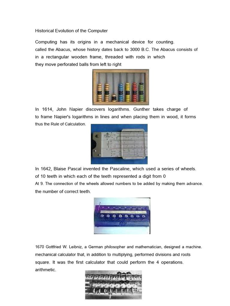 Evolution of Computer Technology History | PDF | Computing | Office ...