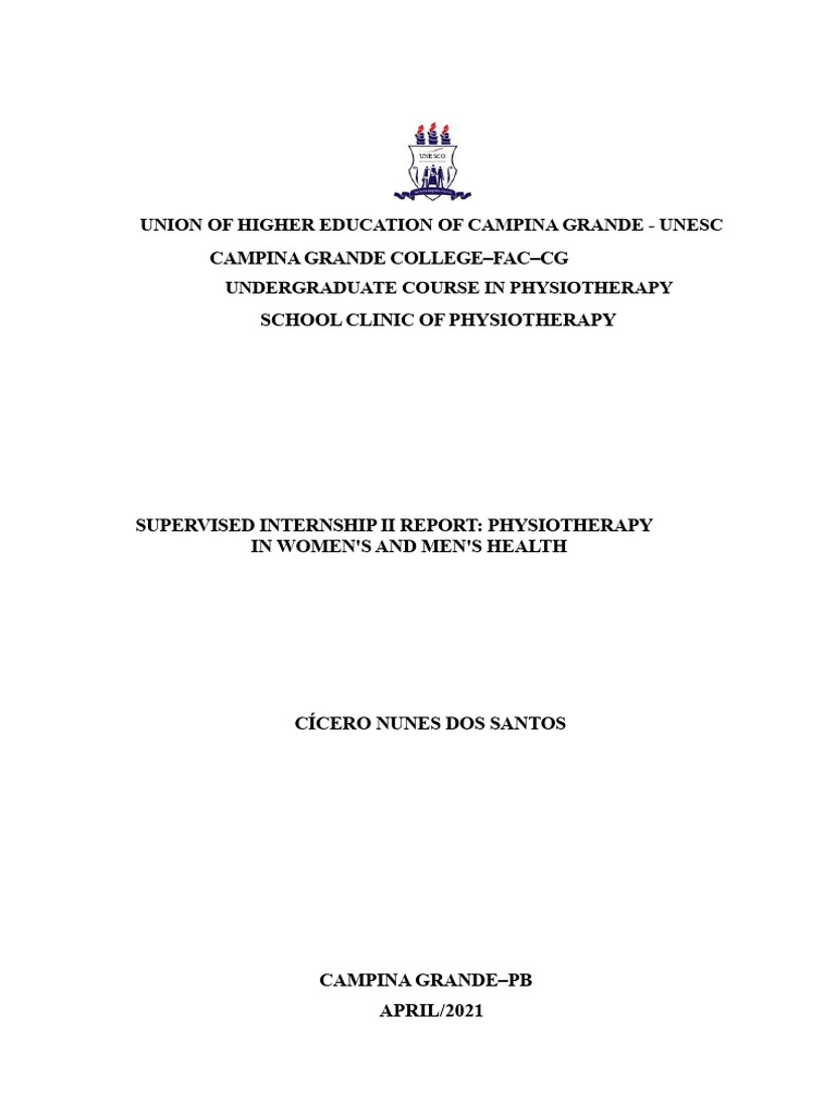 Physiotherapy Report On Women's and Men's Health | PDF | Urinary ...
